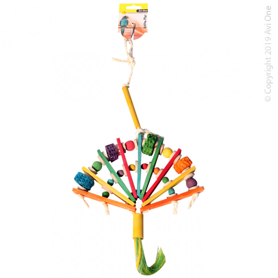 Avi One Parrot Toy Wooden Fan with Beads Bird Toy – Wilderness Woodend